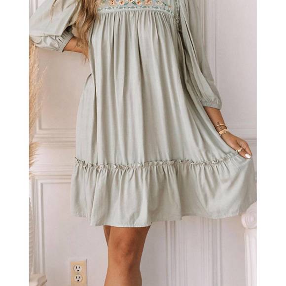 DEAR LOVER | Dresses | New Dear Lover Floral Embroidered Long Sleeve ...